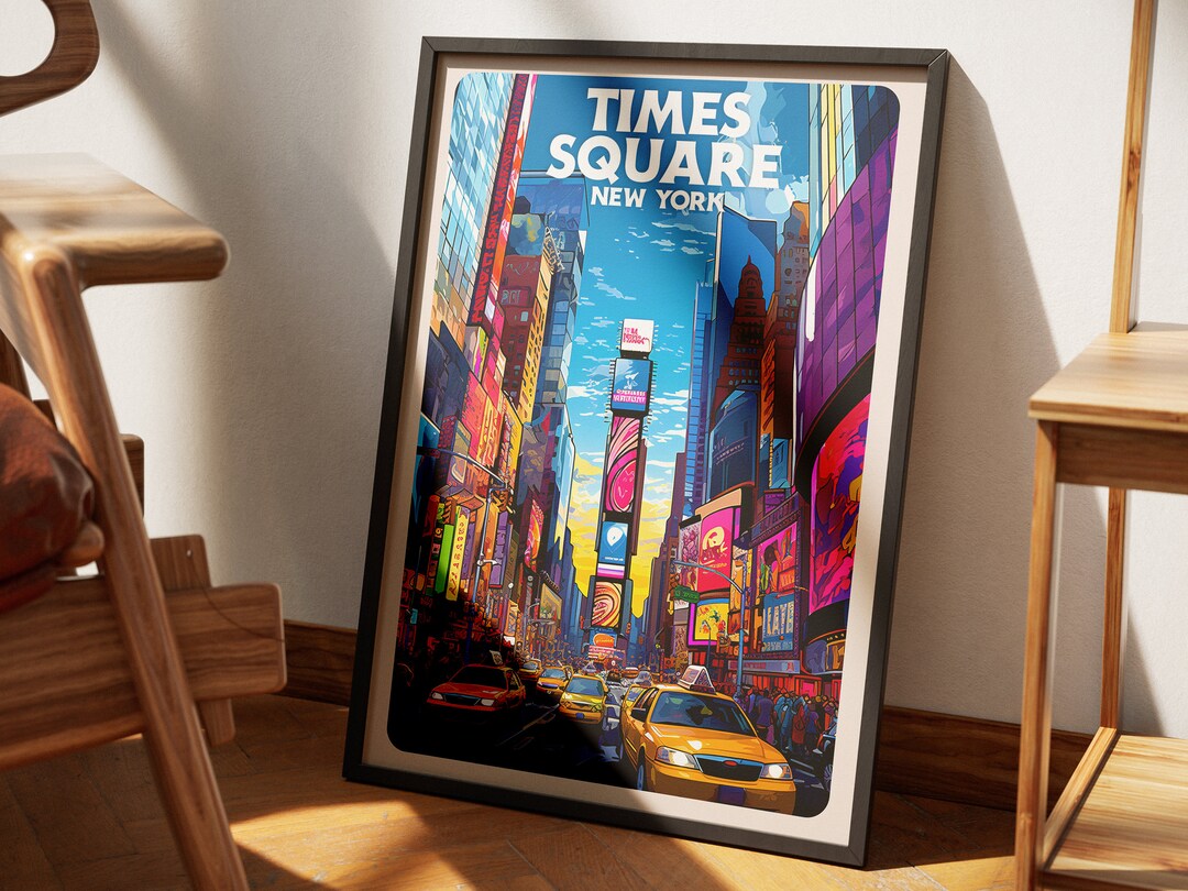 Times Square New York Travel Print Times Square Travel - Etsy