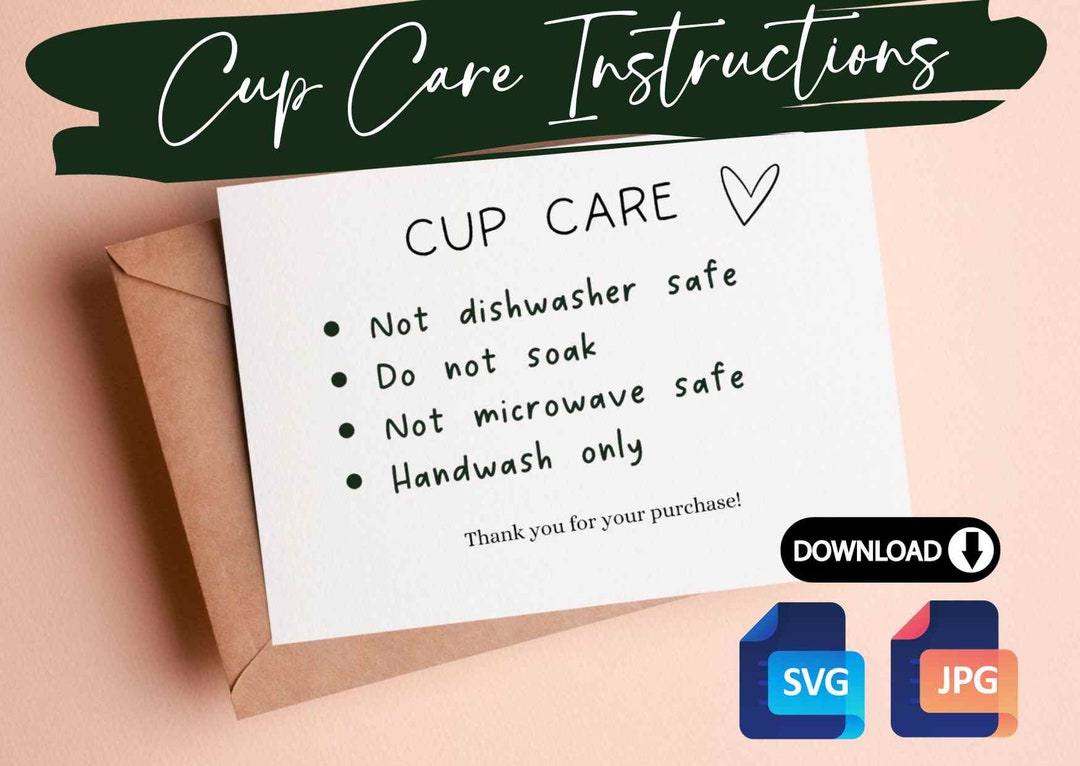 Cup Care Card, Cup Care SVG, Cup Care Download, Tumbler Care Svg ...