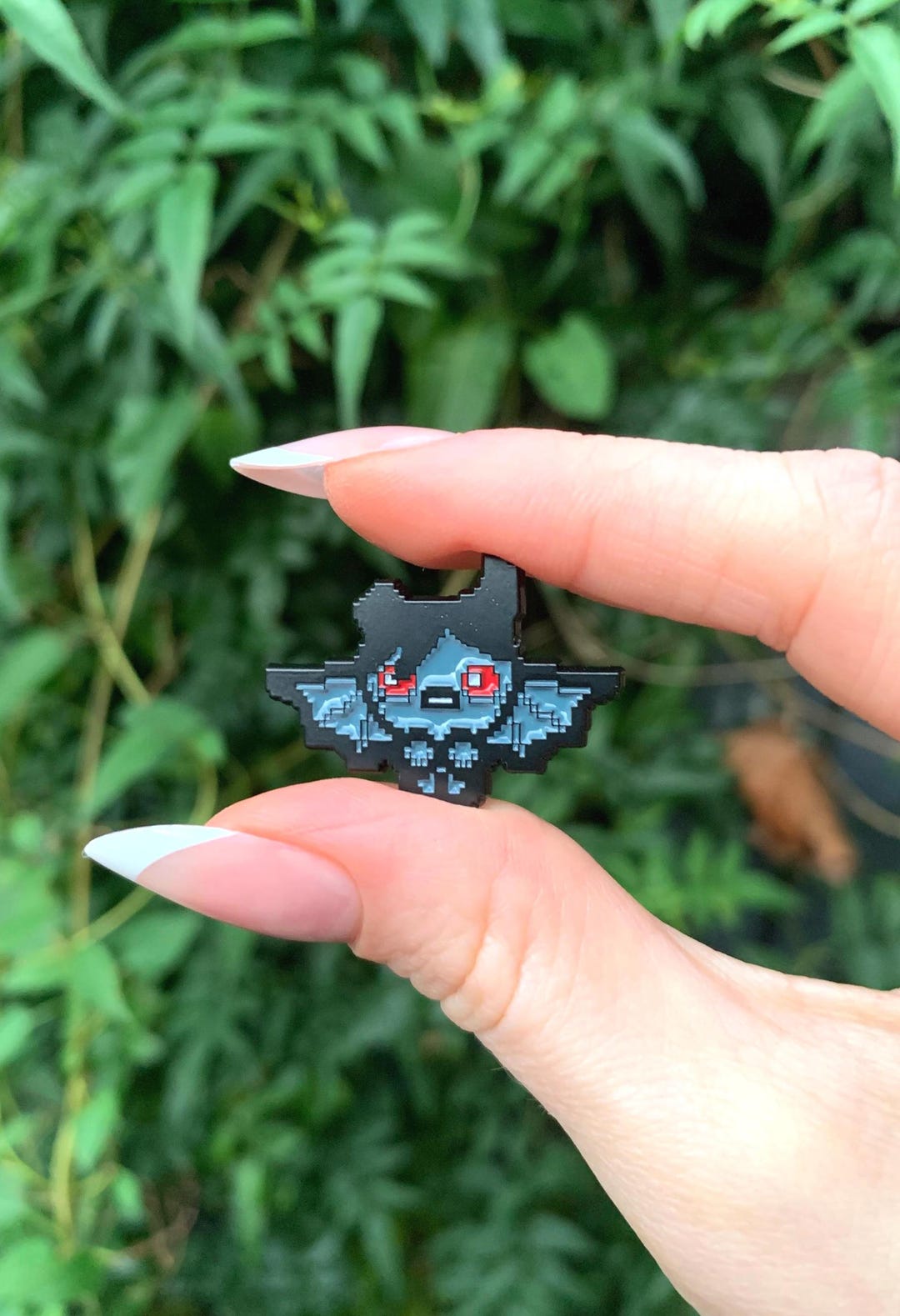 Kawaii Bat 8-bit Enamel Pin, Retro Blue Metal Badge, Pixellated ...