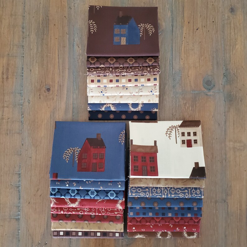 Huckleberry Saltbox Fat Quarter Bundles - Brown/oatmeal/independence ...
