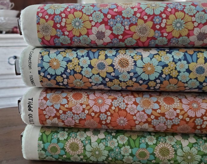 Tilda Wallflower Fabric - Wallflower Yardage in Four Colorways ...