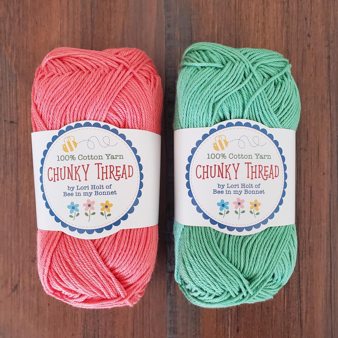 Lori Holt's Chunky Thread - 2 Colorways - Lipstick • Leaf - 140 Yards ...