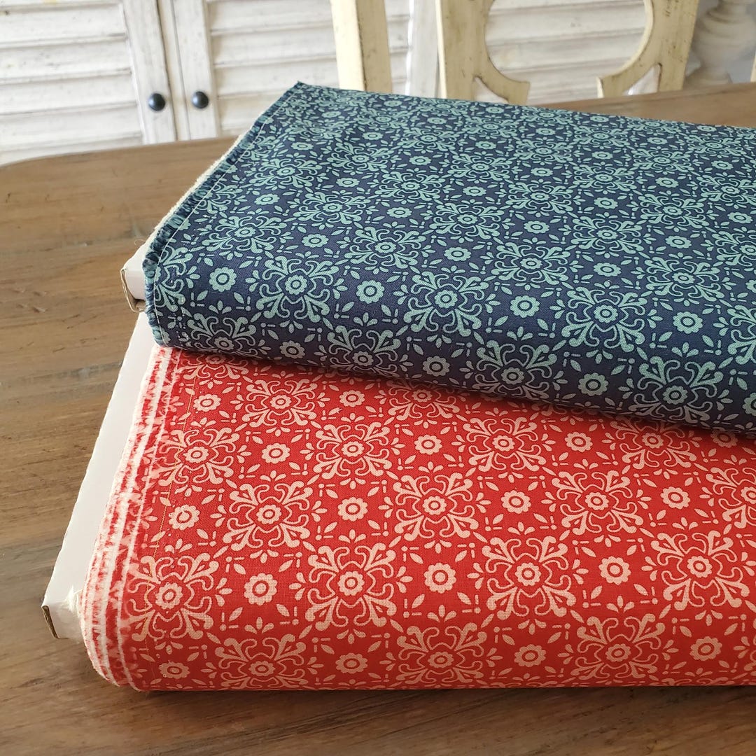 Americana Fabric - Justice Yardage - Dark Denim/riley Red - by Lori ...