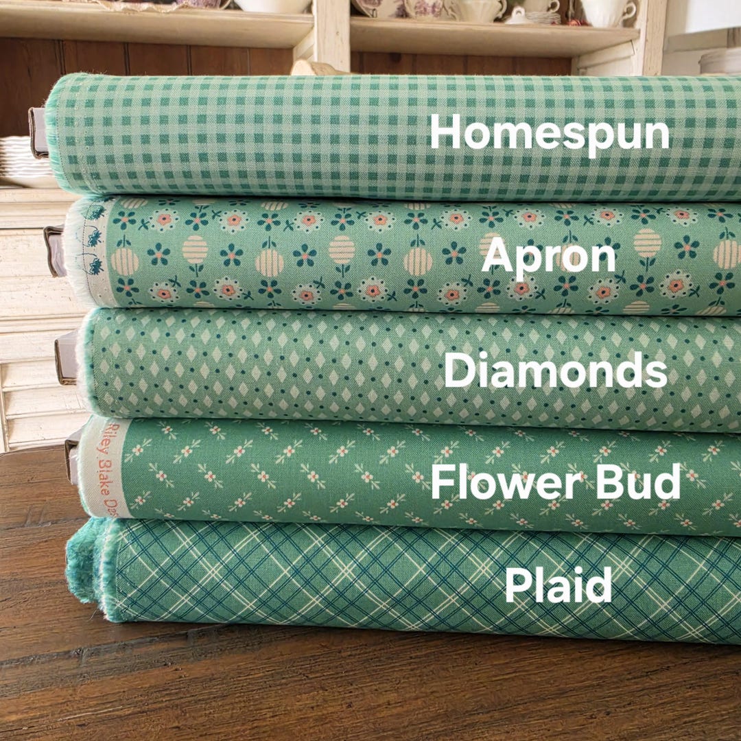 Berry and Sage Fabric - Alpine/leaf Colors - Homespun/apron/diamonds ...