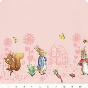 Peter Rabbit & Friends - Border Print Yardage - Pink/cloud/blue - Riley ...