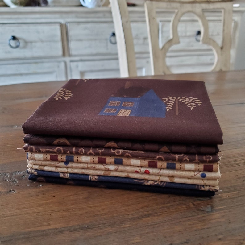 Huckleberry Saltbox Fat Quarter Bundles - Brown/oatmeal/independence ...