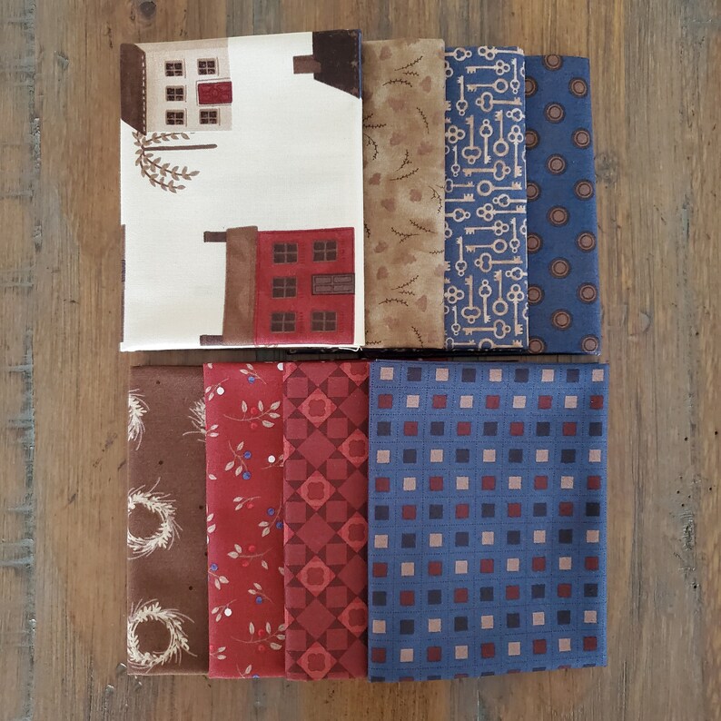 Huckleberry Saltbox Fat Quarter Bundles - Brown/oatmeal/independence ...