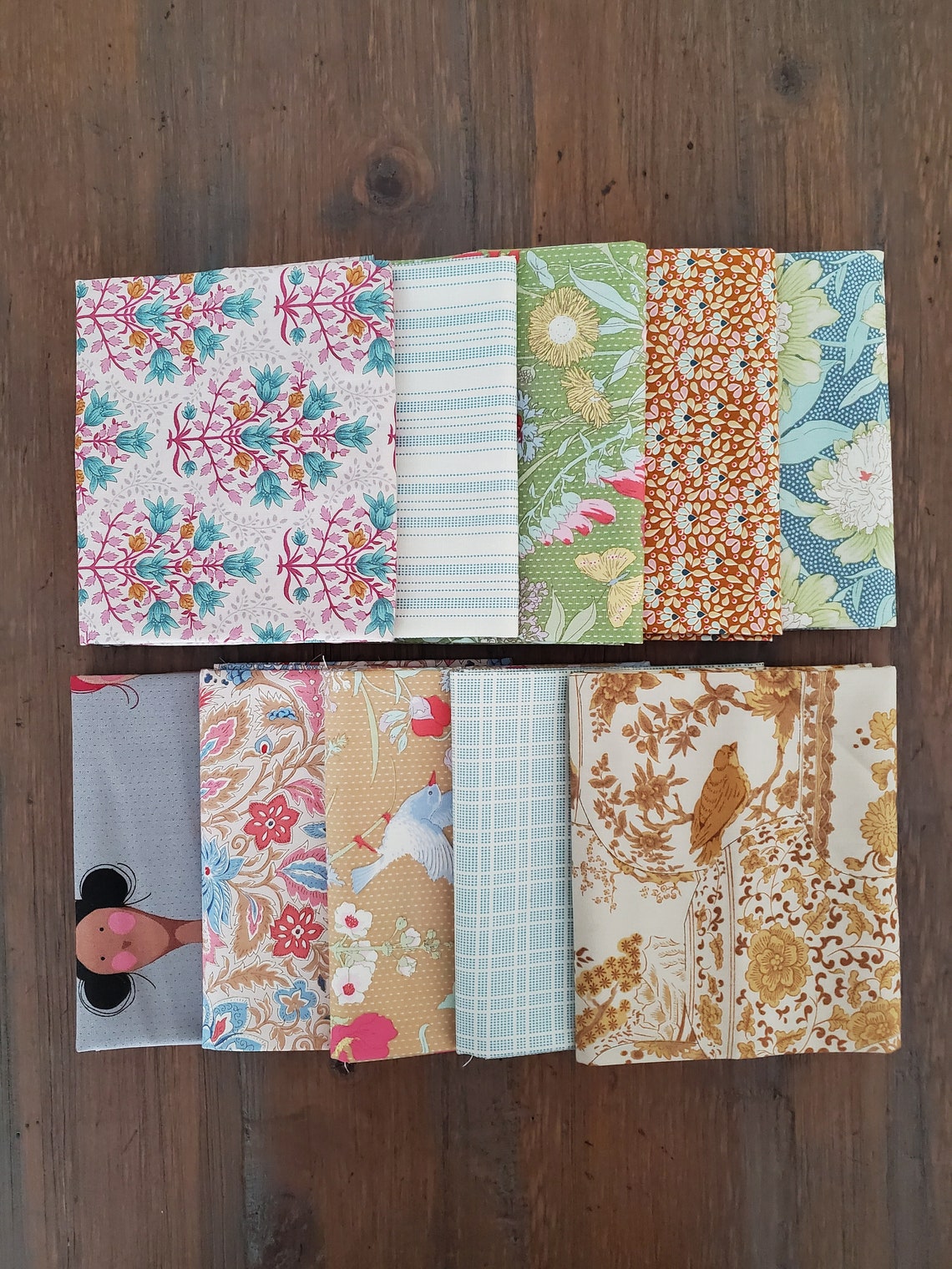 Tilda Scrap Bundle - Fatquarter Bundle - Teal/green/yellow - by Tone ...