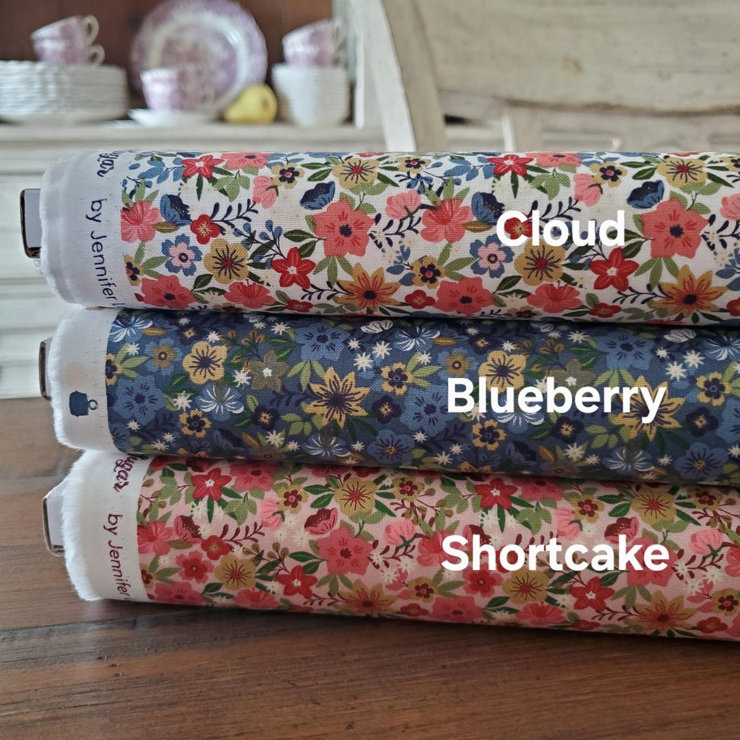 A Spoonful of Sugar Fabric - Park Garden Print - Cloud/blueberry ...