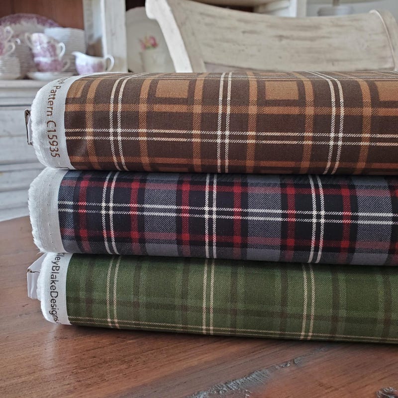 Black/green Plaid Fabric - Etsy