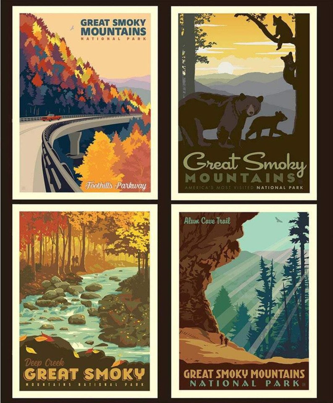 National Parks Panel - Great Smoky Mountains - 36"× 43 1/2" - Anderson ...