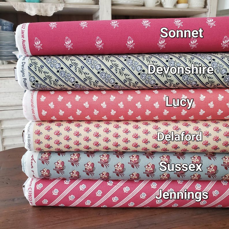 Sense and Sensibility Yardage - Six Prints - Sonnet/devonshire/lucy ...