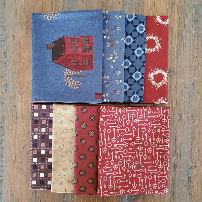 Huckleberry Saltbox Fat Quarter Bundles - Brown/oatmeal/independence ...