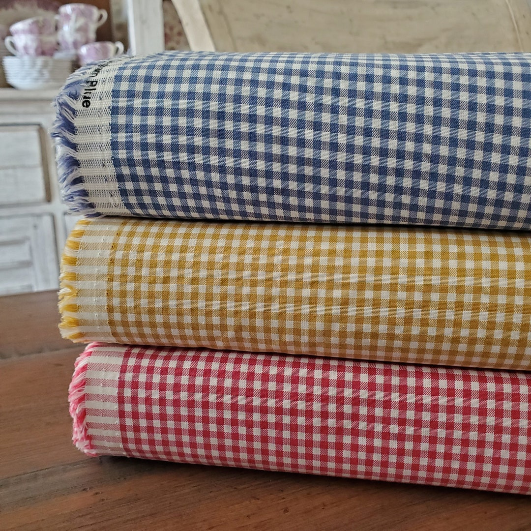 Tilda's Creating Memories Woven Gingham Yardage - Blue • Yellow • Red ...