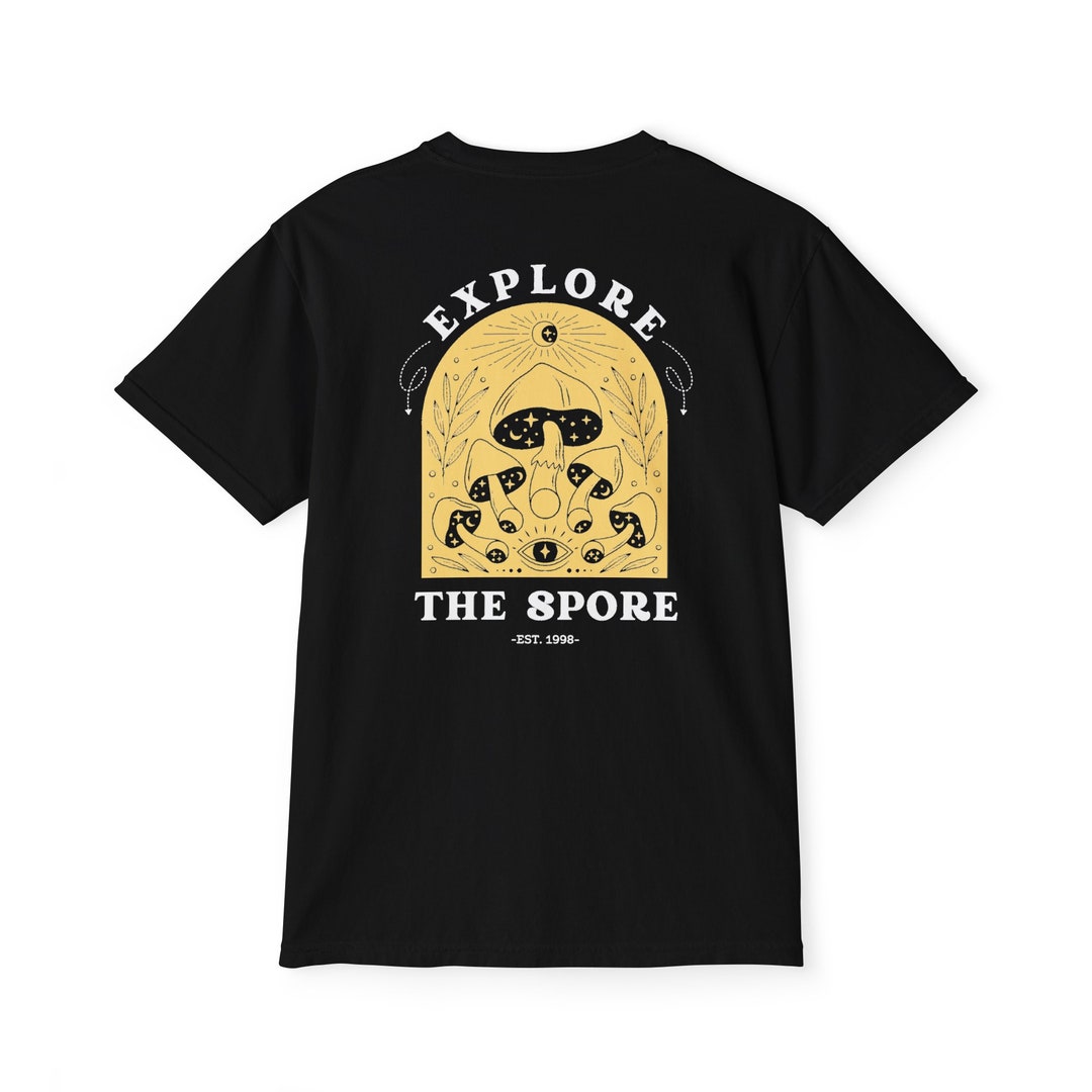 Explore the Spore Fungal Frontier Comfort Colors Pocket Graphic T-shirt ...