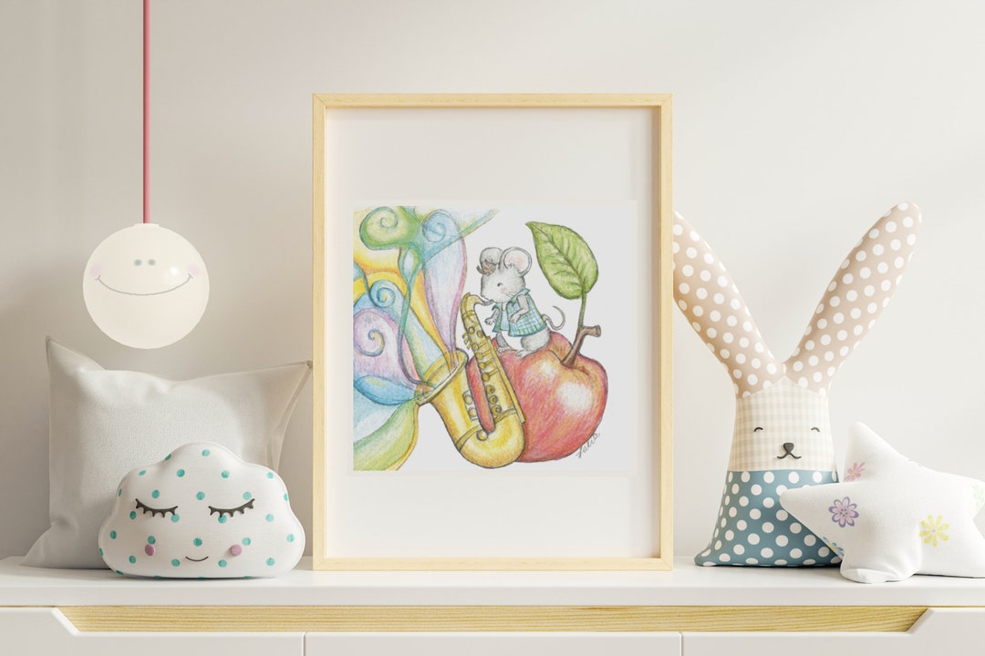 Mouse With Saxophone, Digital Download, TIFF PNG PDF, Laliart, Instant ...