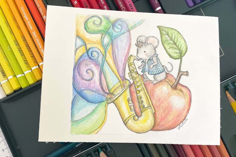 Mouse With Saxophone, Digital Download, TIFF PNG PDF, Laliart, Instant ...