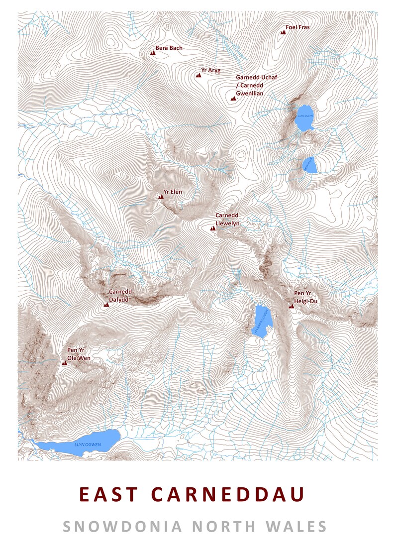 Personalised Mountain Contour Map - Etsy