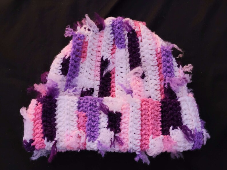 Scrap Yarn / Color Block Crochet Beanie - Etsy