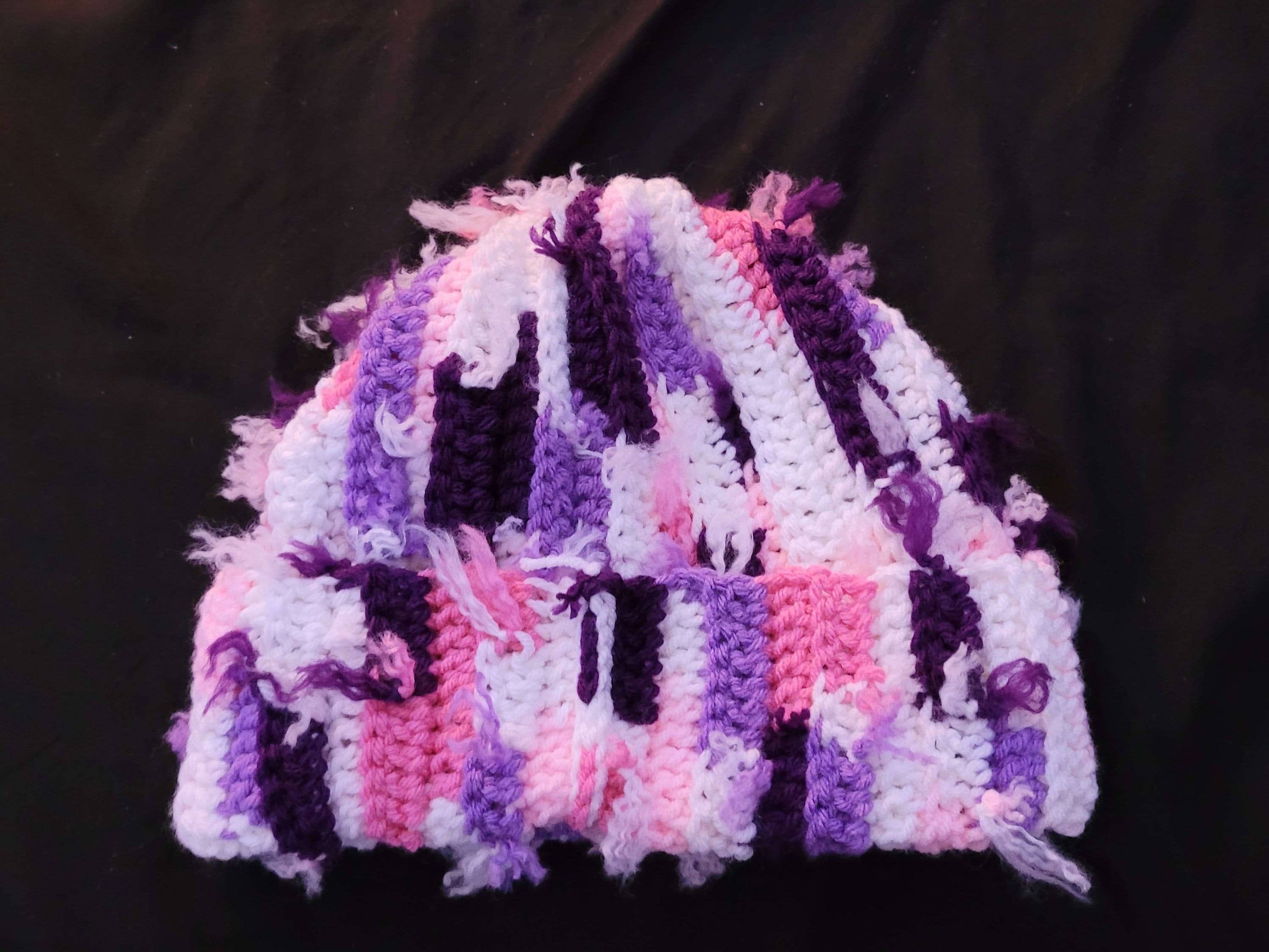 Scrap Yarn / Color Block Crochet Beanie - Etsy