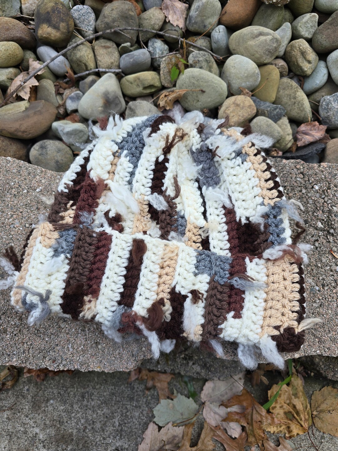 Scrap Yarn / Color Block Crochet Beanie - Etsy