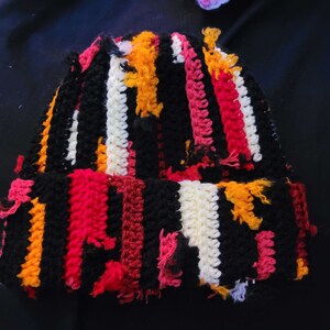 Scrap Yarn / Color Block Crochet Beanie - Etsy