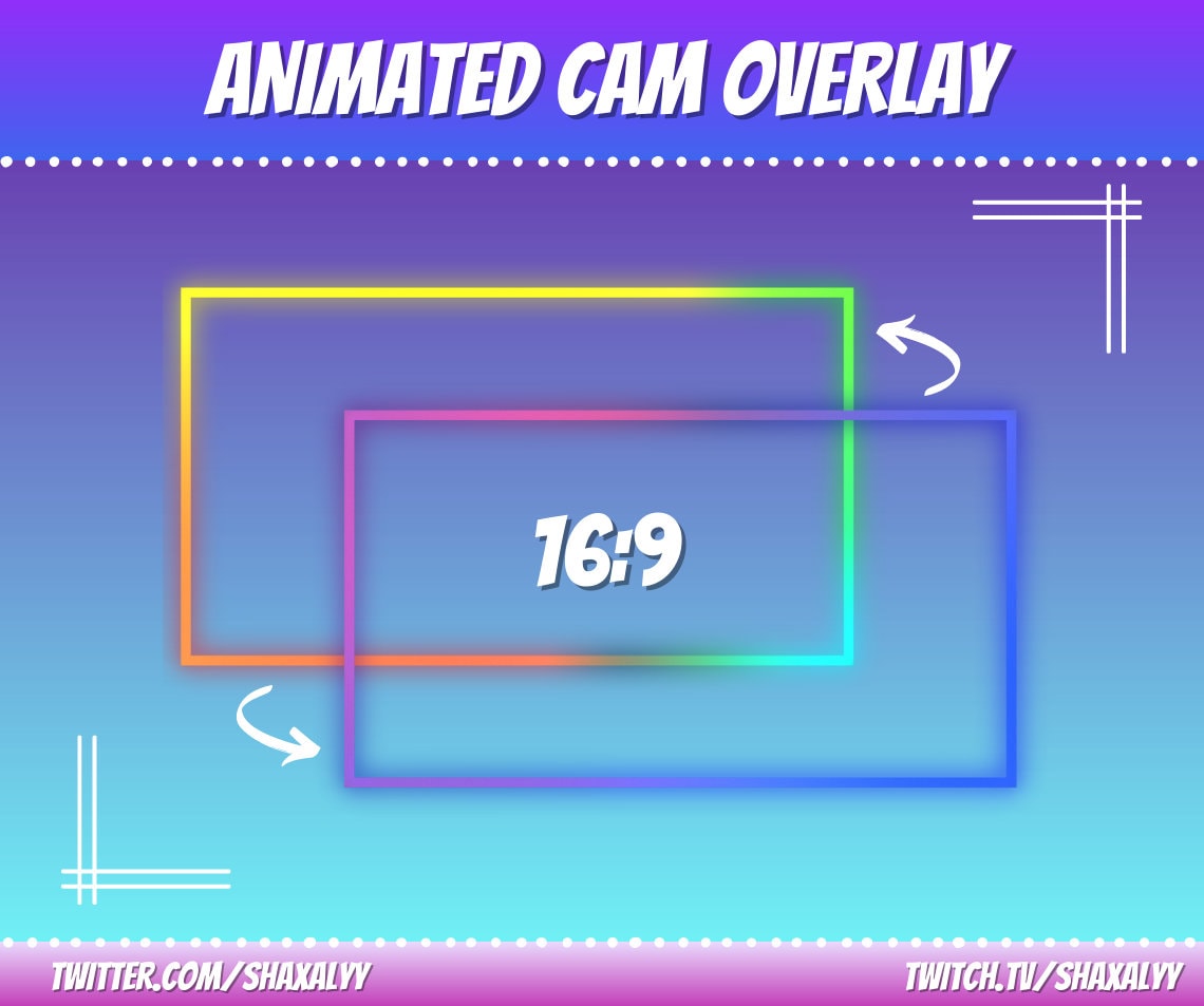 Twitch Animated Webcam Border Gradient Camera Overlay for Streaming. - Etsy