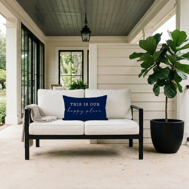 This is Our Happy Place Pillow, Indoor Outdoor Throw Pillow With Insert ...