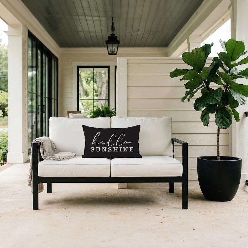 Hello Sunshine Throw Pillow, Indoor Outdoor Summer Pillow, Cover and ...