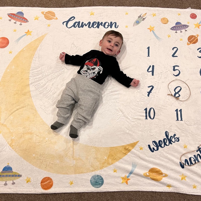 Personalized Milestone Blanket - Etsy