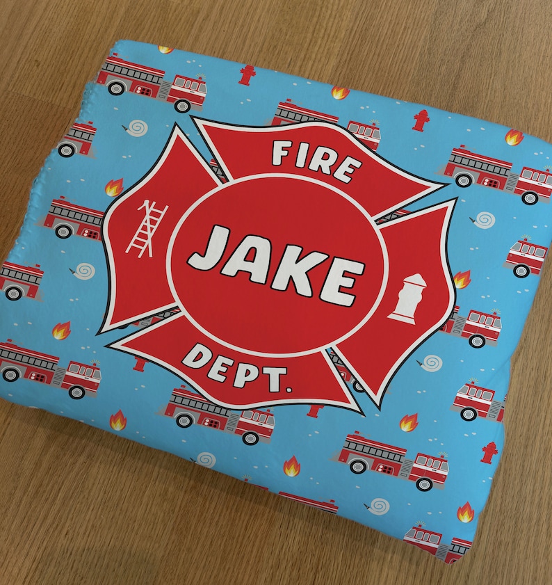 Personalized Fire Truck Blanket: Custom Minky Fleece Baby Blanket - Etsy