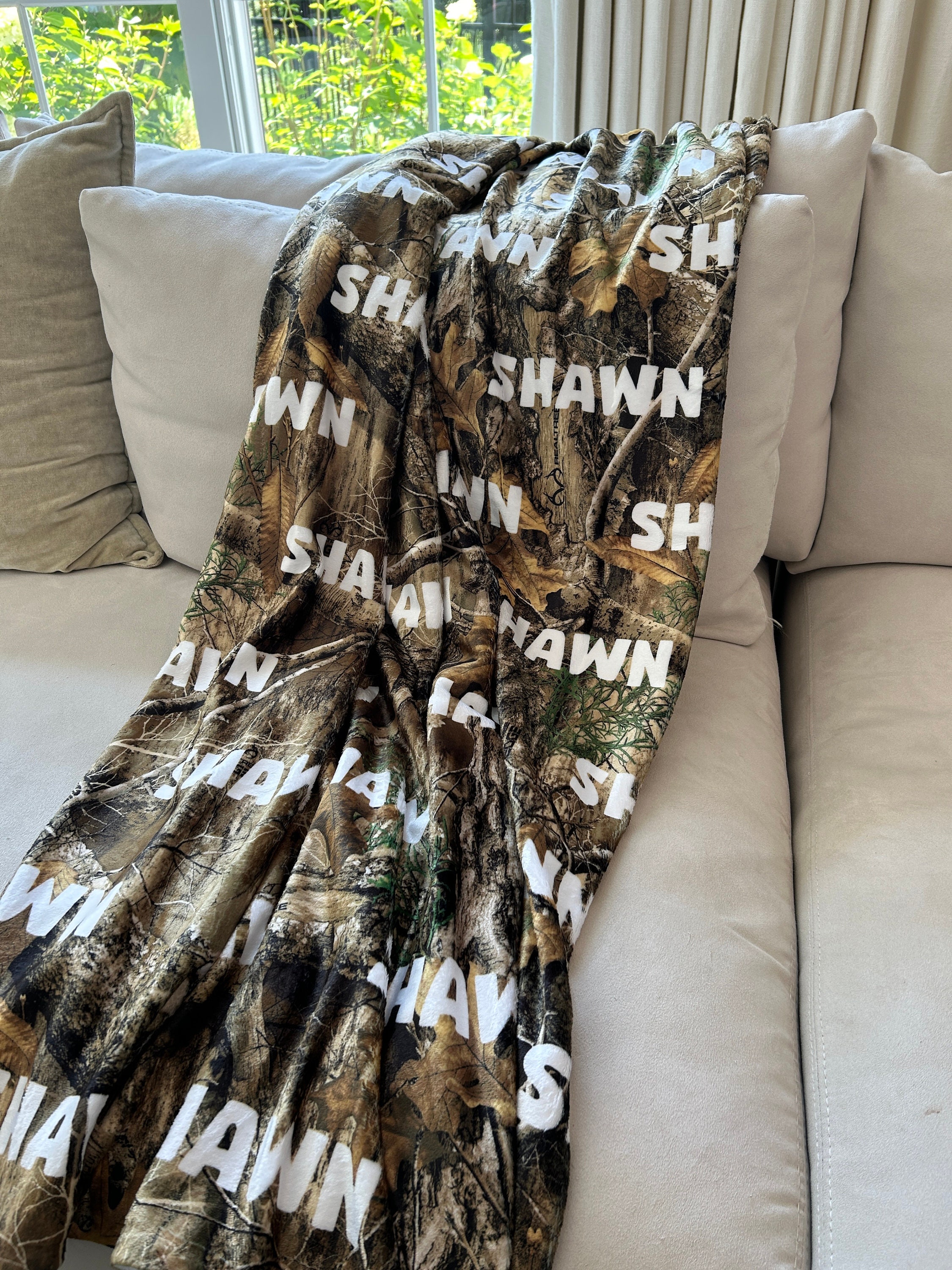 Personalized Camo Blanket: Realtree Minky Fleece Throw - Etsy