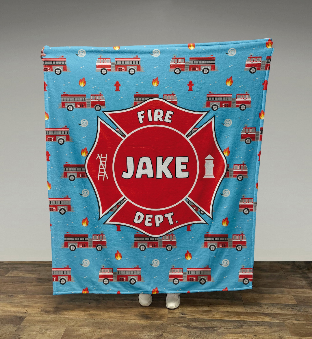 Personalized Fire Truck Blanket: Custom Minky Fleece Baby Blanket - Etsy