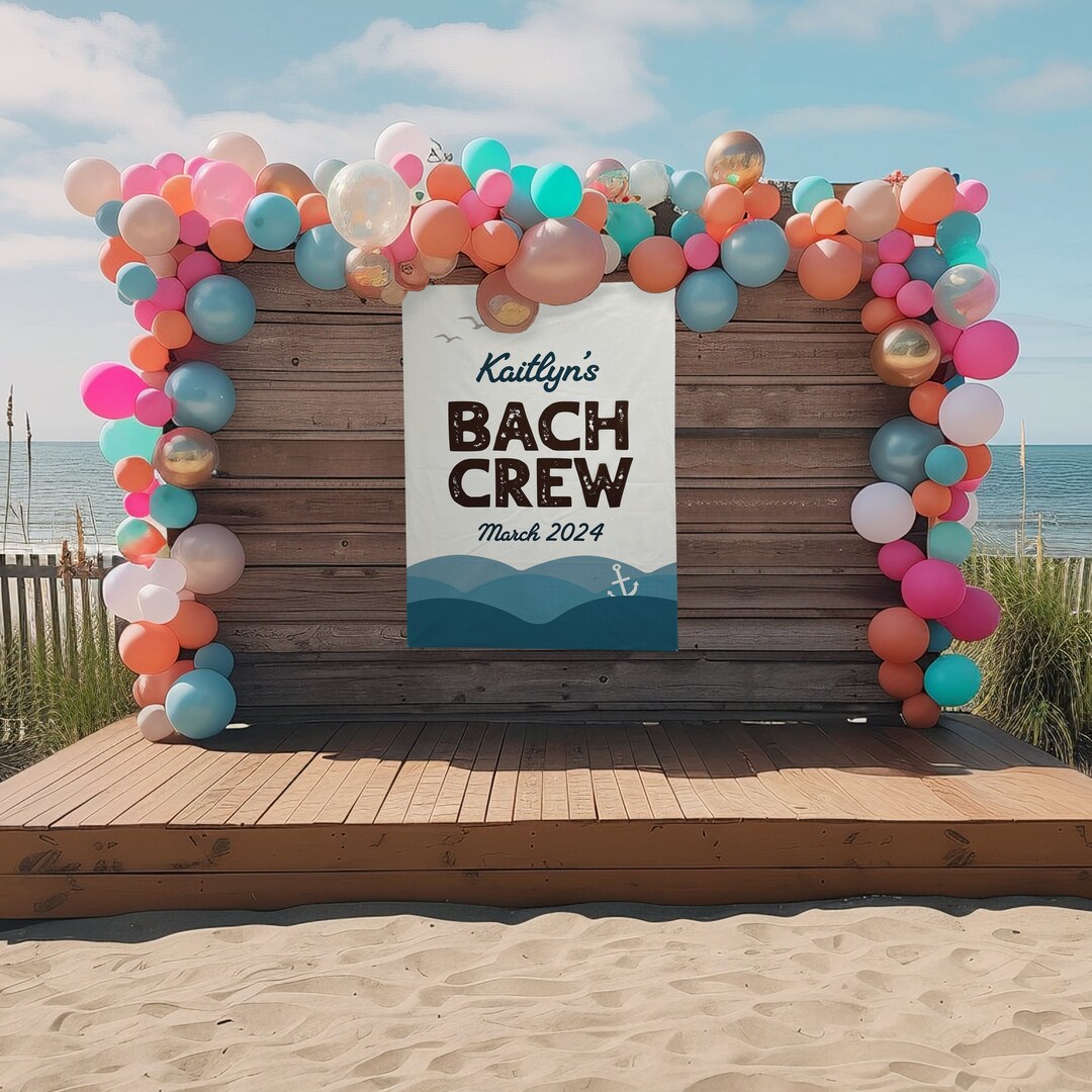 Custom Bachelorette Banner | Personalized Beach Flag or Backdrop for ...