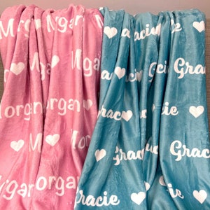 Personalized Custom Blanket With Hearts for Girls - Etsy