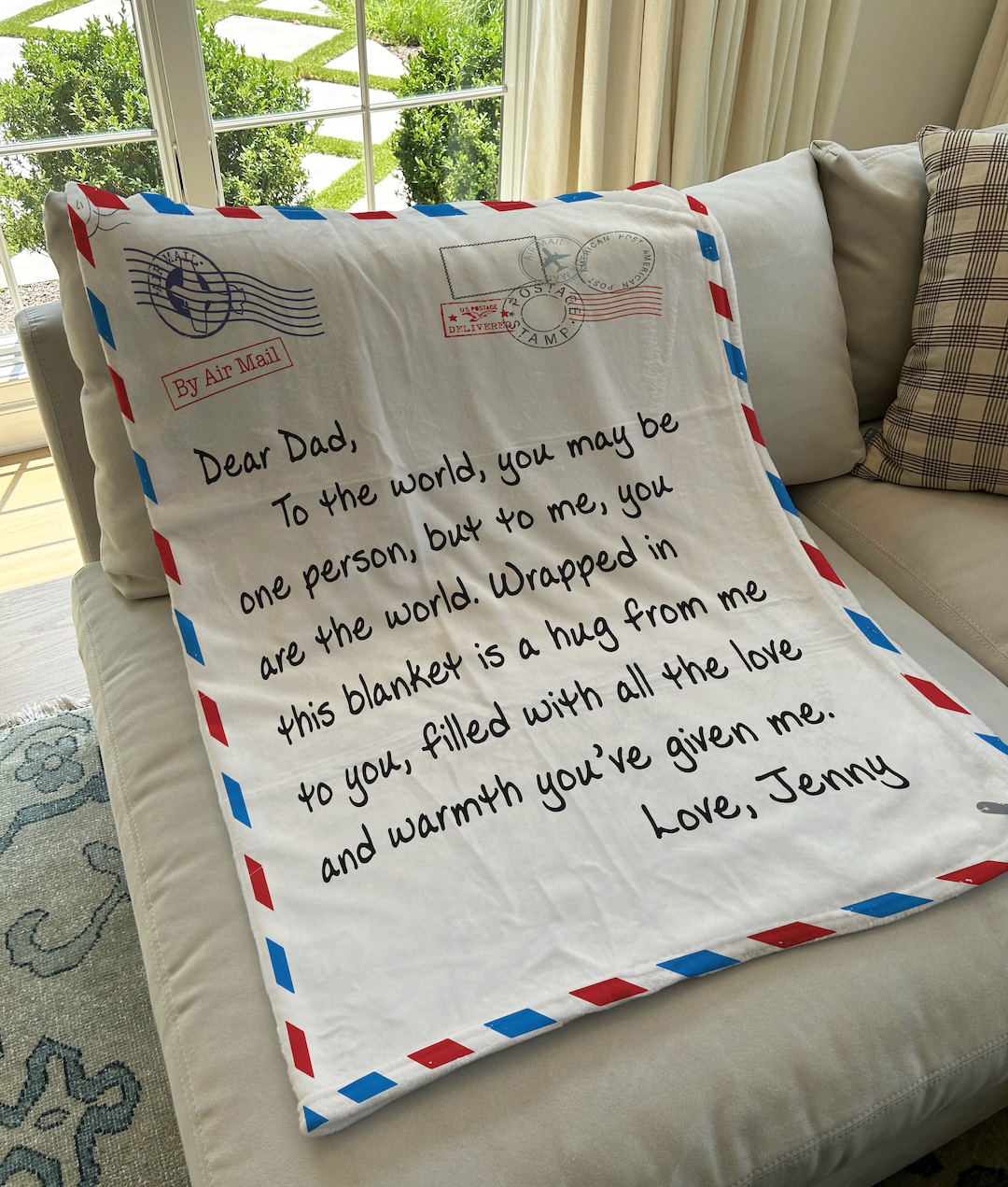 Personalized Postcard Blanket: Custom Minky Fleece Gift - Etsy