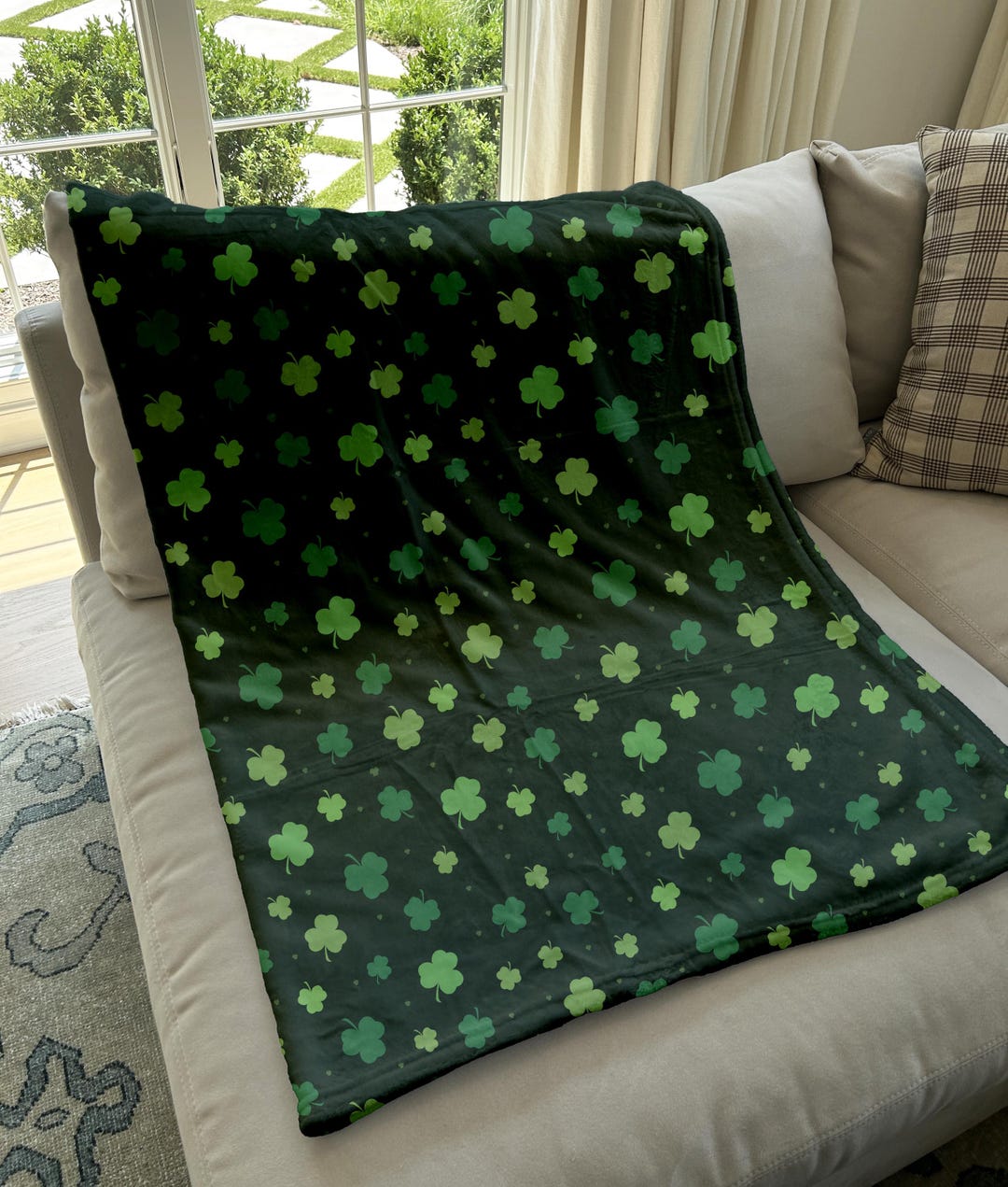 St. Patrick's Day Shamrock Minky Fleece Blanket: Irish Throw Blanket - Etsy
