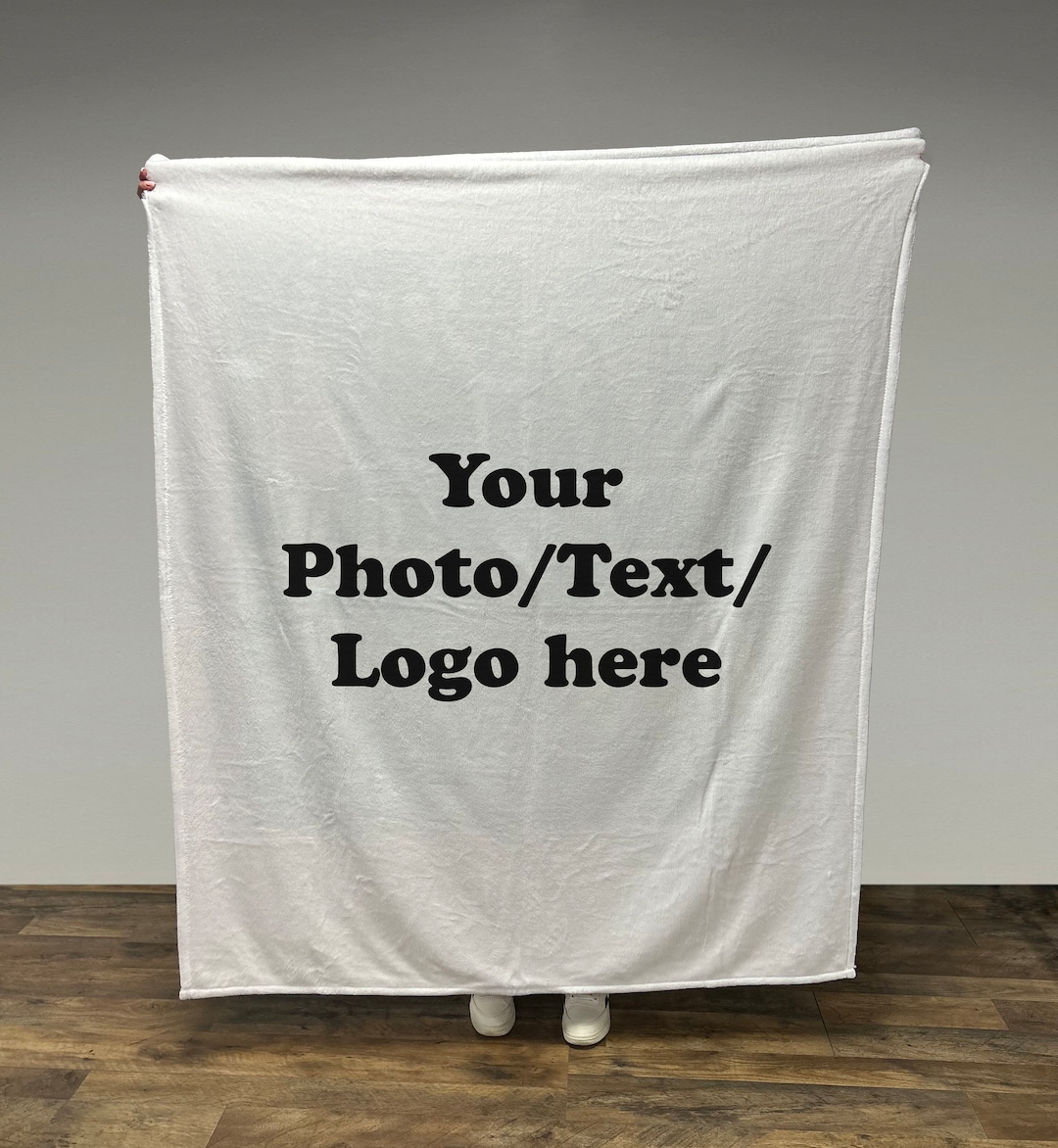 Personalized Photo Fleece Blanket: Custom Logo, Text, or Image - Etsy