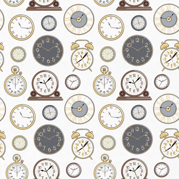 Clock Fabric - Etsy