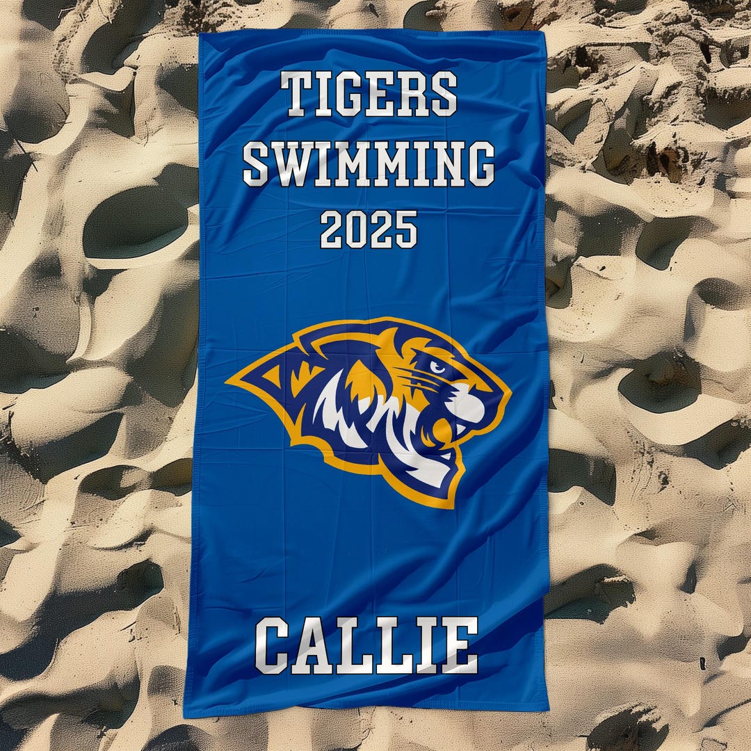 Personalized Swim Team Beach Towel: Custom Logo Gift (30"x60") - Etsy