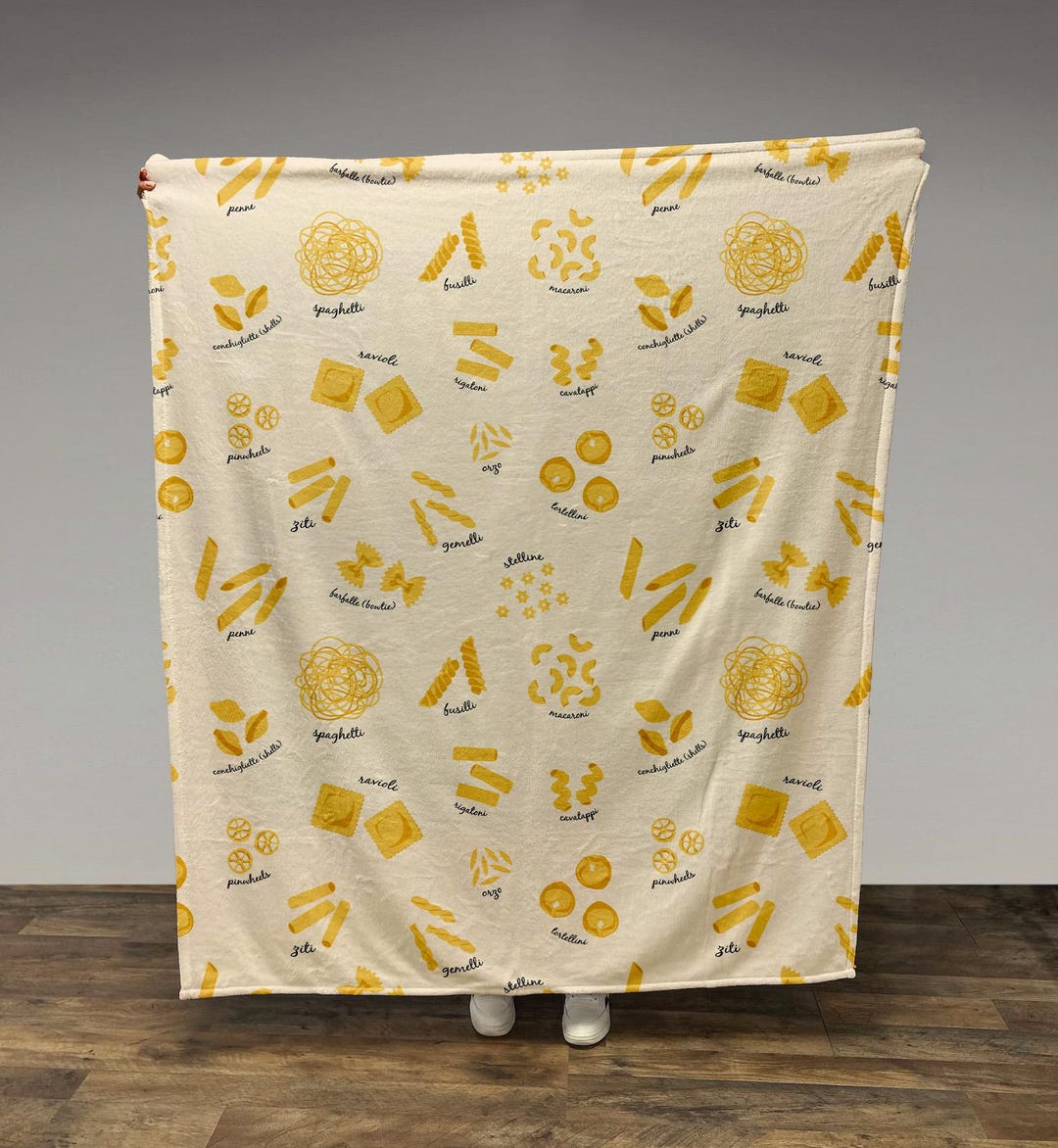 Custom Pasta Print Blanket: Cozy Fleece or Sherpa Blanket - Etsy