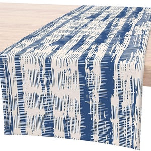 Blue Batik Stripe Table Runner, Batik Table Runner, 16"x72" Cotton ...