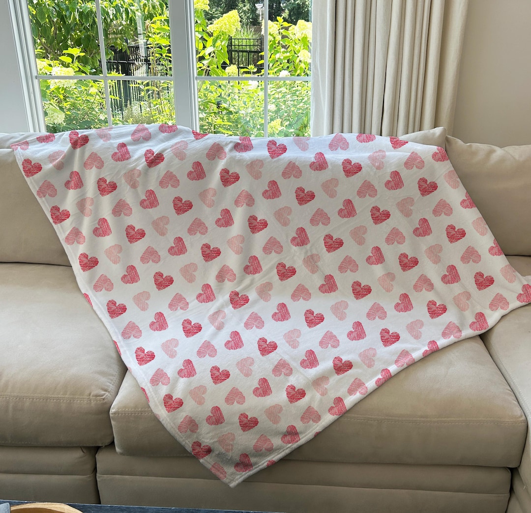 Valentine's Heart Blanket, Custom Minky Fleece Blanket - Etsy