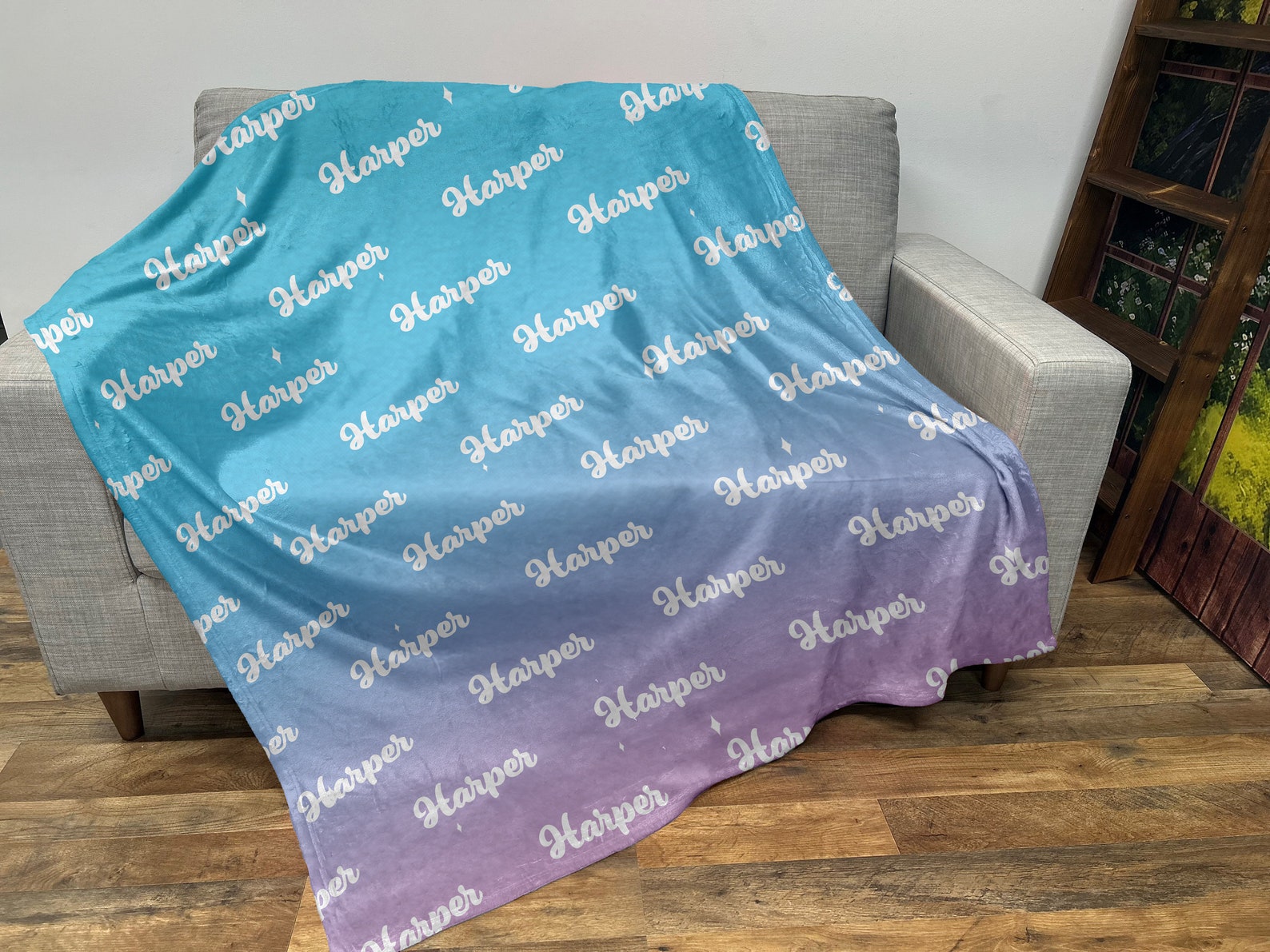 Personalized Name Blanket With Fun Color Options, 3 Sizes Fleece/sherpa ...