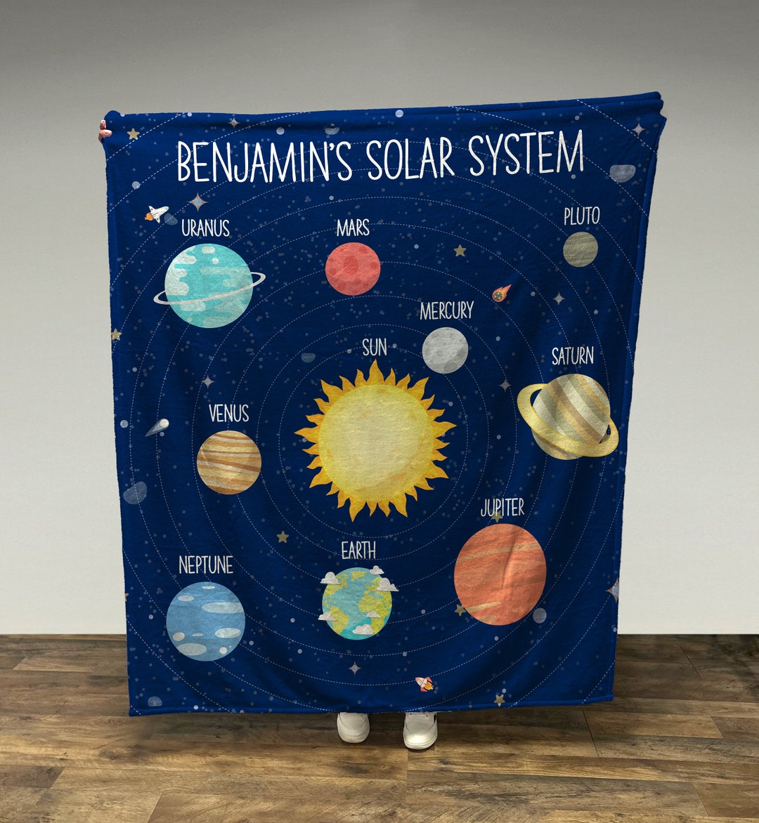 Personalized Solar System Blanket: Custom Name Minky Fleece Blanket - Etsy