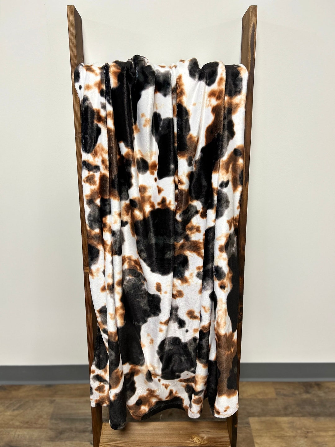 Black & Brown Cow Hide Print Blanket Western Home Decor Cow Print 50 X ...