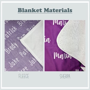 Personalized Name Blanket With Fun Color Options, 3 Sizes Fleece/sherpa ...