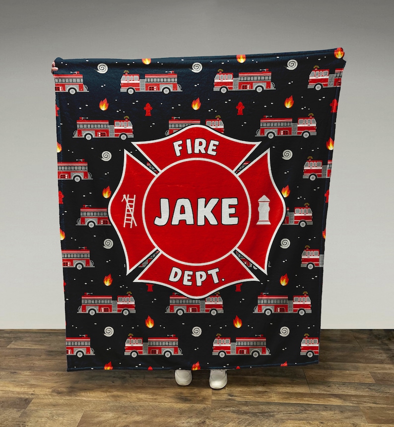 Personalized Fire Truck Blanket: Custom Minky Fleece Baby Blanket - Etsy
