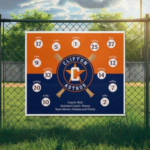 Custom Baseball Team Banner, Personalized for Your Team, T-ball Banner ...