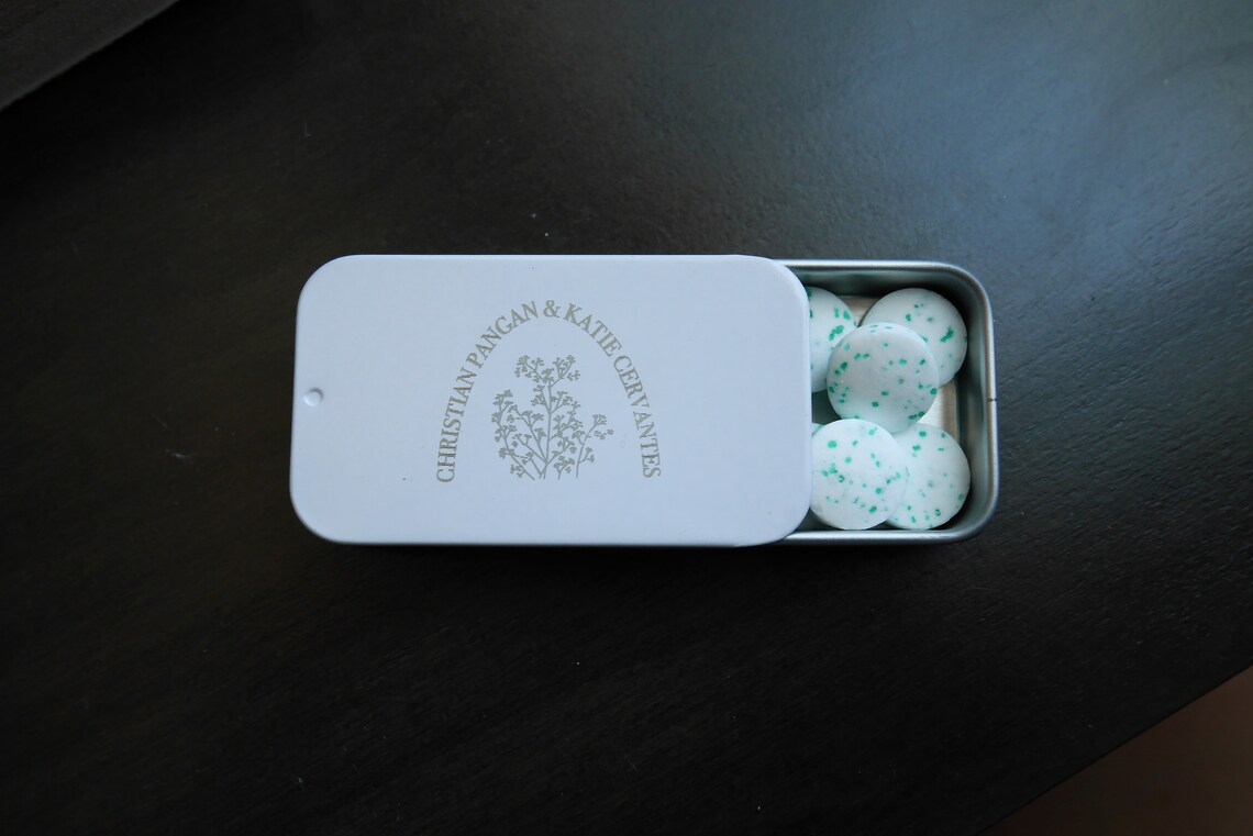 Personalized Custom Engraved Mint Tin Can Favor | Personalized Wedding ...